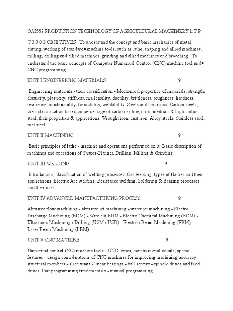 Syllabus | PDF | Machining | Numerical Control