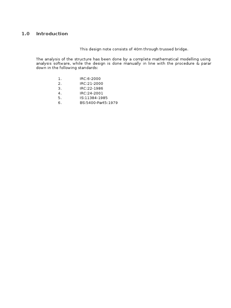 Design of 40m Steel Truss Bridge | PDF | Truss | Engineering