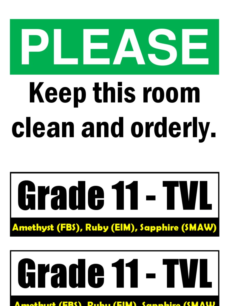 Please: Keep This Room Clean and Orderly | PDF