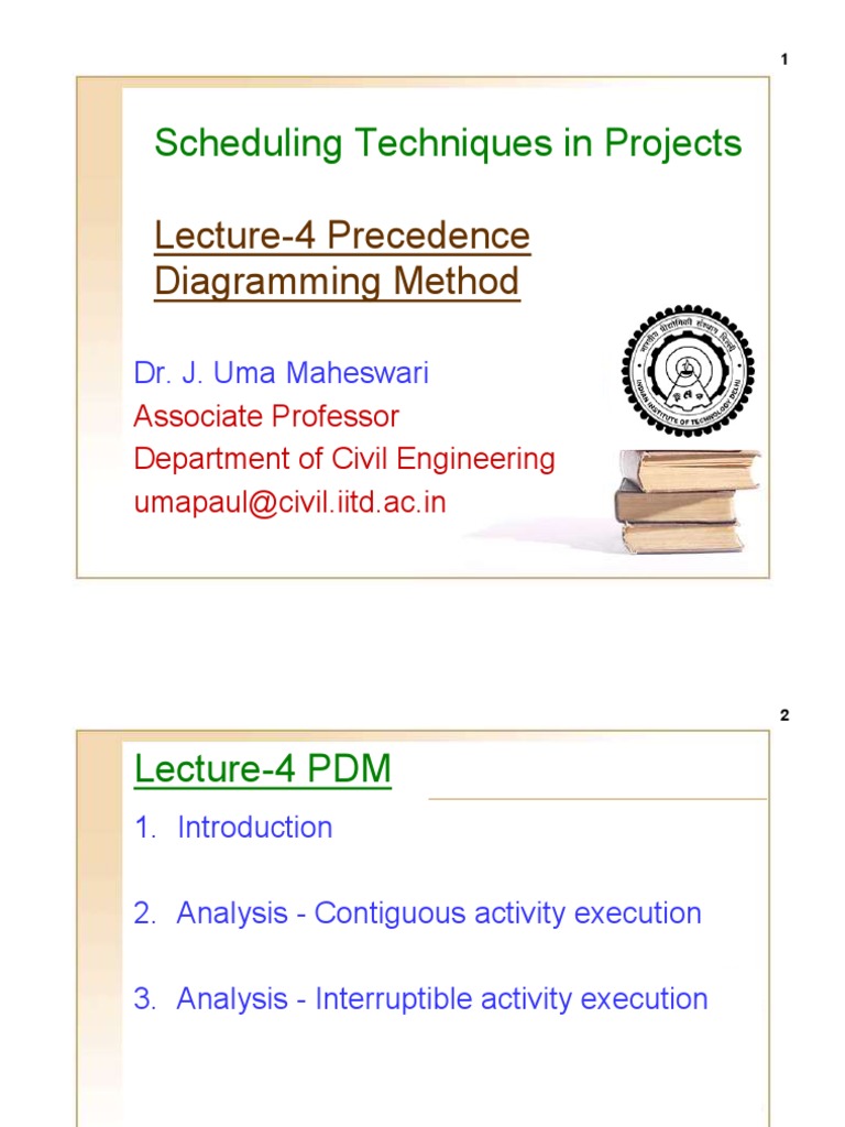 Precedence Diagramming Method (PDM) for Scheduling Projects | PDF ...