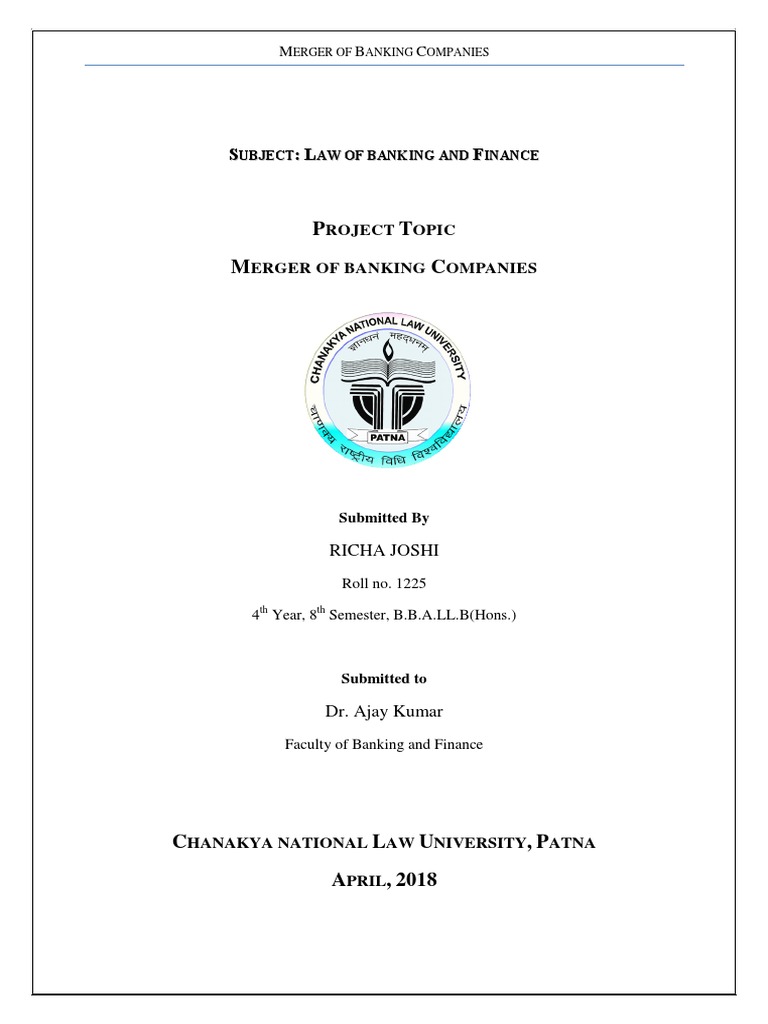 Banking Companies Merger Analysis | PDF | Mergers And Acquisitions ...