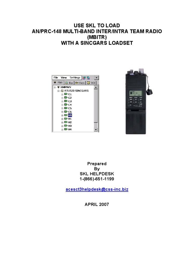 Use SKL To Load Mbitr An - prc-148 | PDF | Telecommunications | Computing