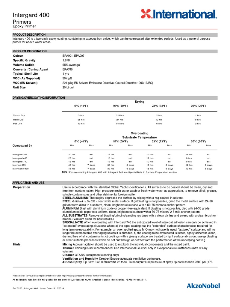 Intergard 400+eng+A4+Y+20141215 | PDF | Abrasive | Materials