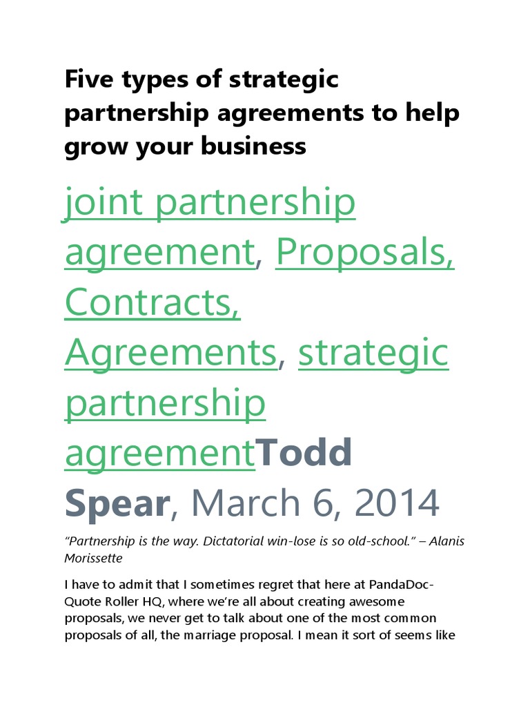Strategic Partnerships for Growth | PDF | Supply Chain | Partnership