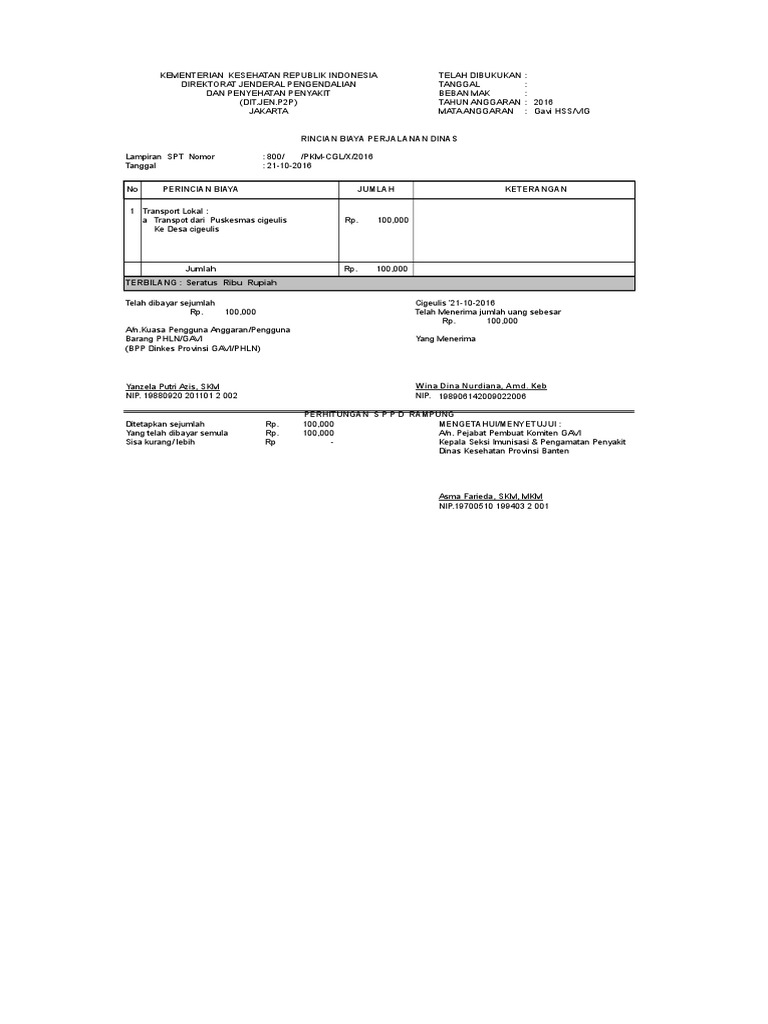 Contoh Kuitansi Riil | PDF
