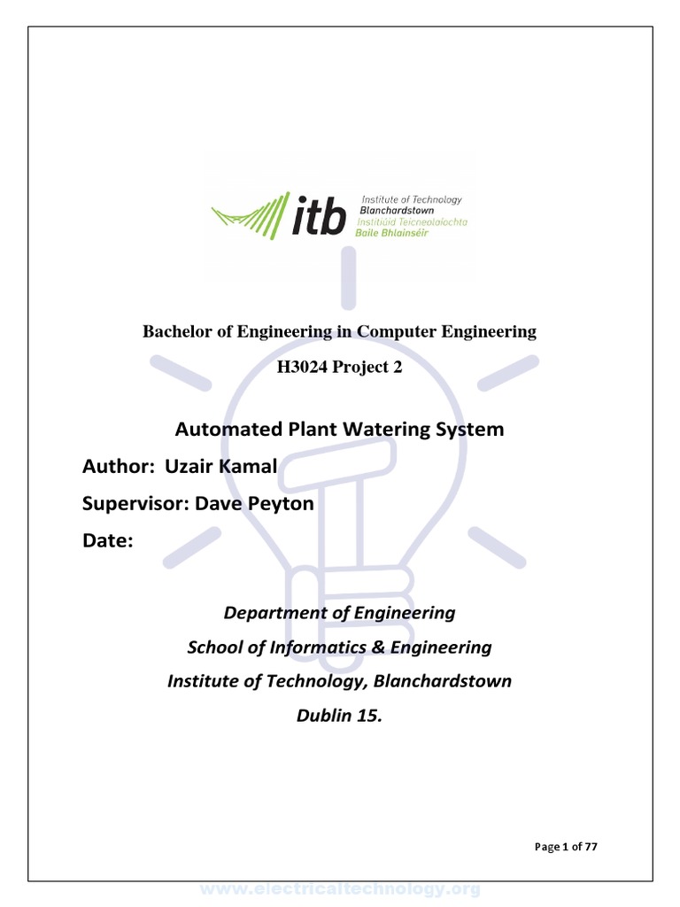 Automatic Plant Watering Irrigation System Circuit Code PDF | Download ...