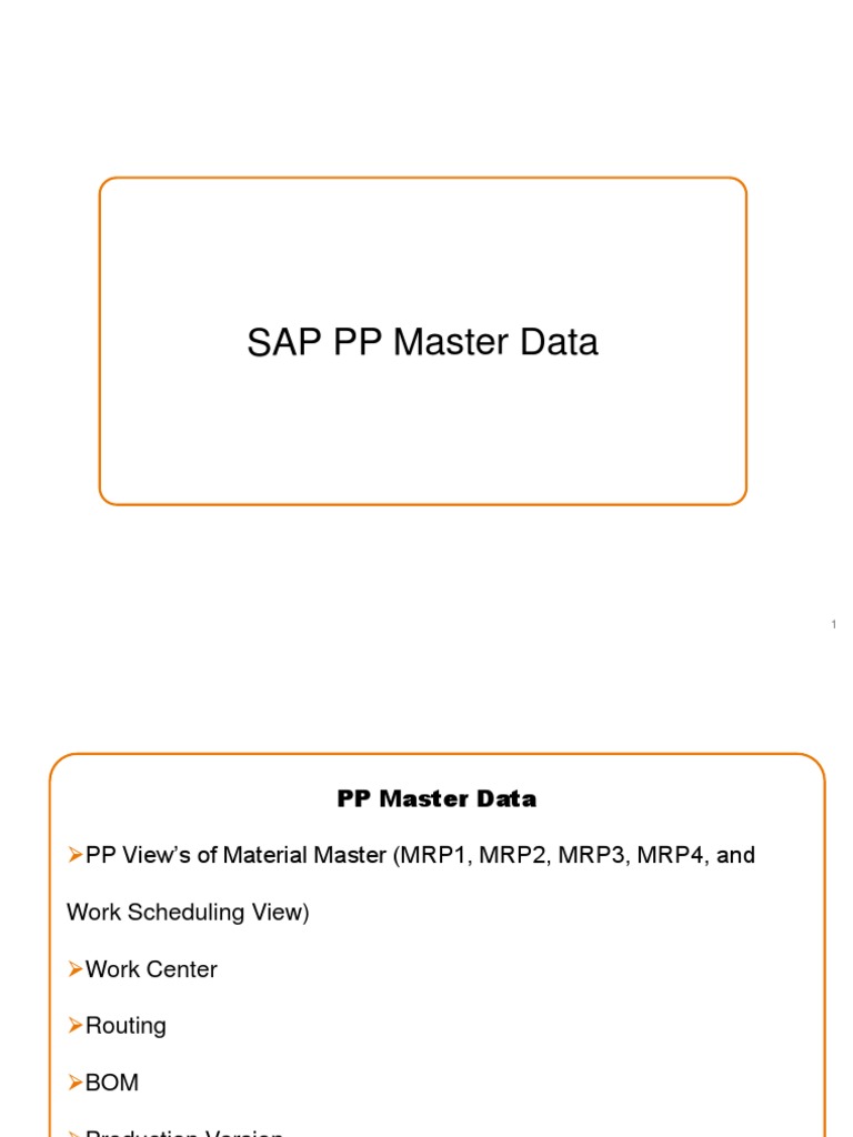 PP Master Data Version 002 | PDF | Economic Sectors | Production And ...