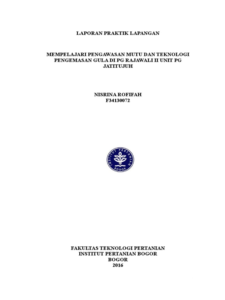 Contoh Laporan QC | PDF