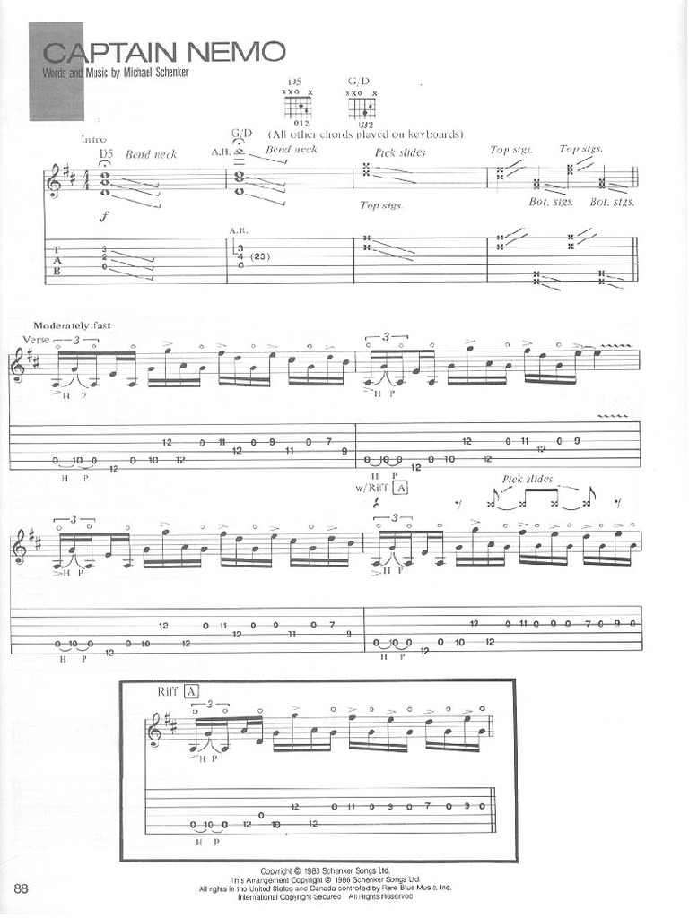 Michael-Schenker - Captain Nemo - TAB Guitar | PDF