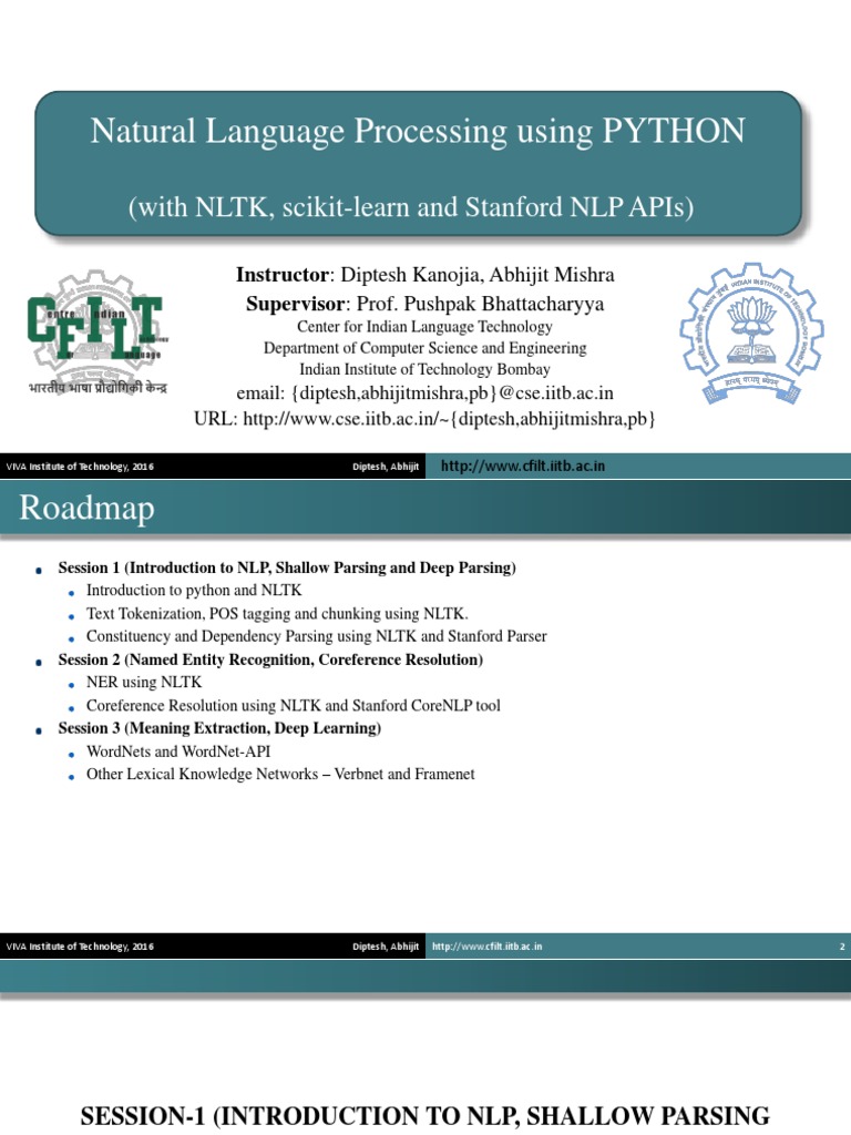 Natural Language Processing Using Python With Nltk Scikit Learn And Stanford Nlp Apis Pdf