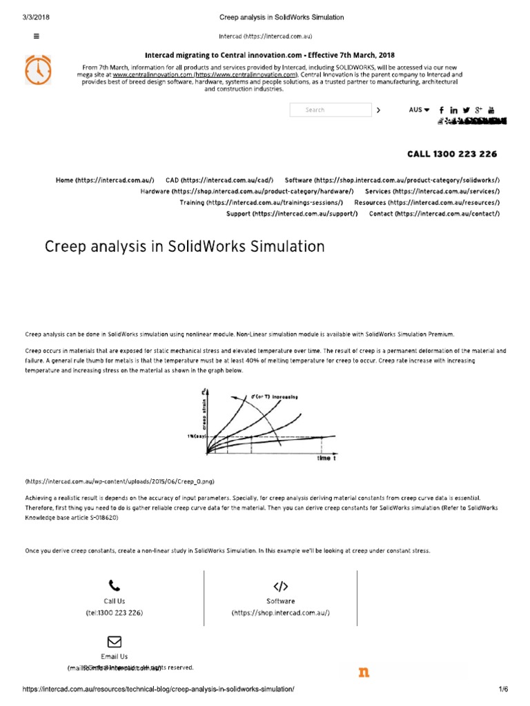 Creep Analysis in SolidWorks Simulation | PDF