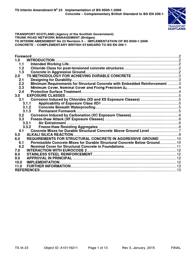 Implementation of BS 8500-1:2006 | PDF | Concrete | Economic Sectors