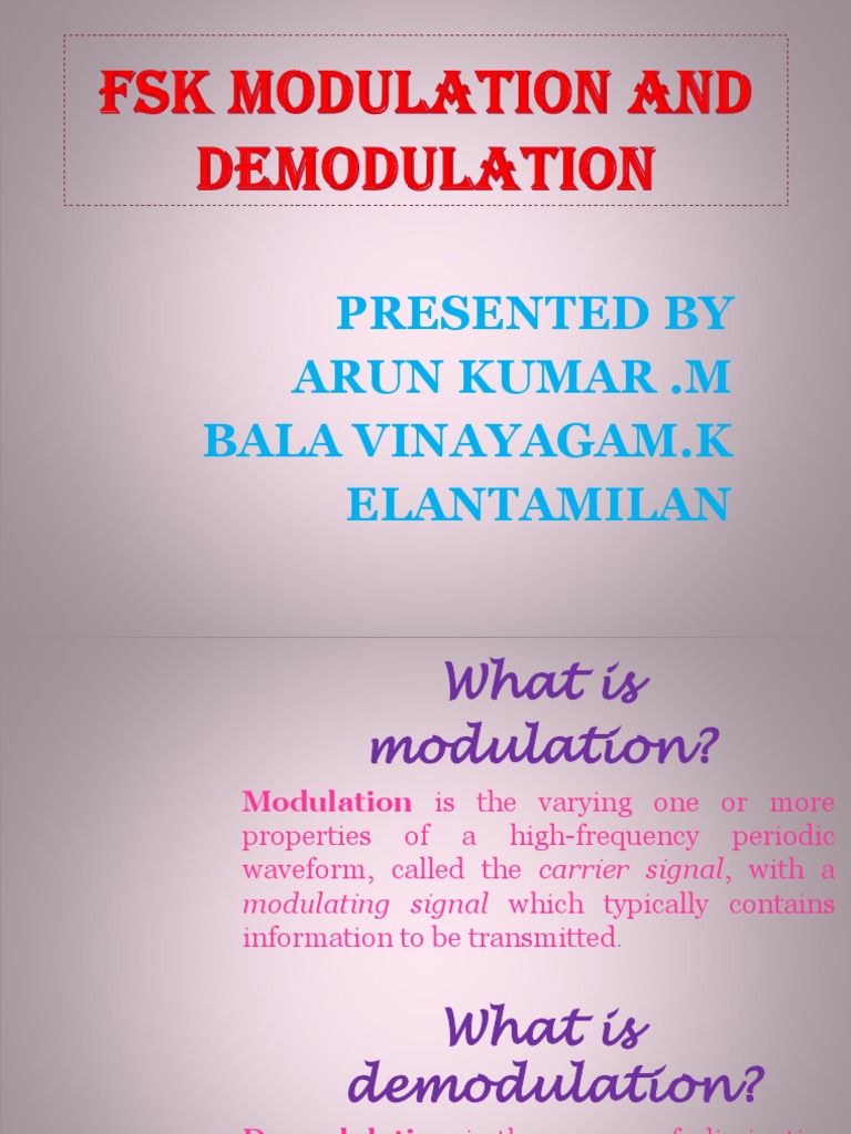 FSK Modulation | PDF | Modulation | Electronic Engineering
