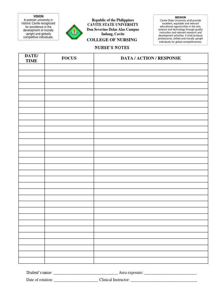 Nurses Note Sheet | PDF
