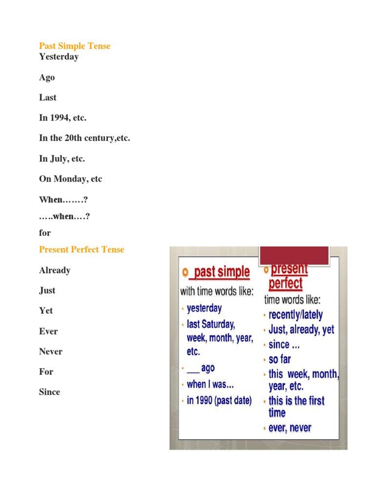 Past Simple Tense Overview | PDF