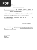 Affidavit of Non Operation | PDF | Affidavit | Notary Public