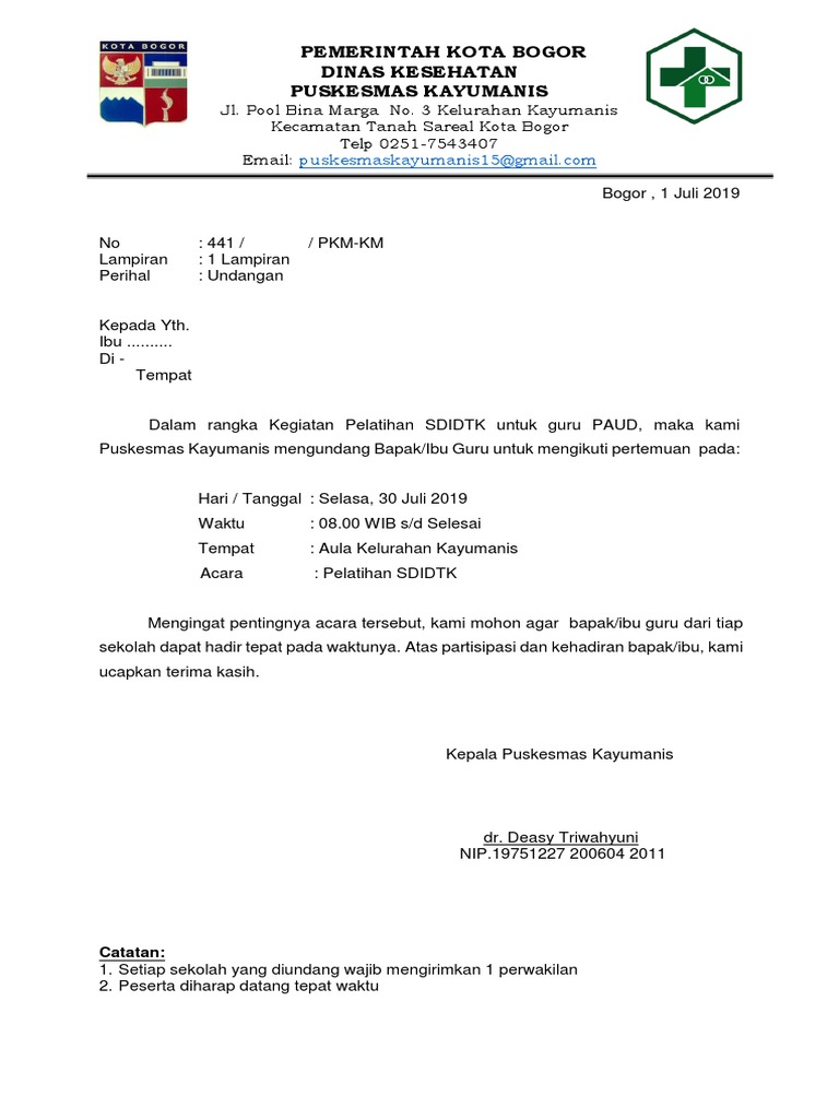 Surat Undangan Sdidtk | PDF