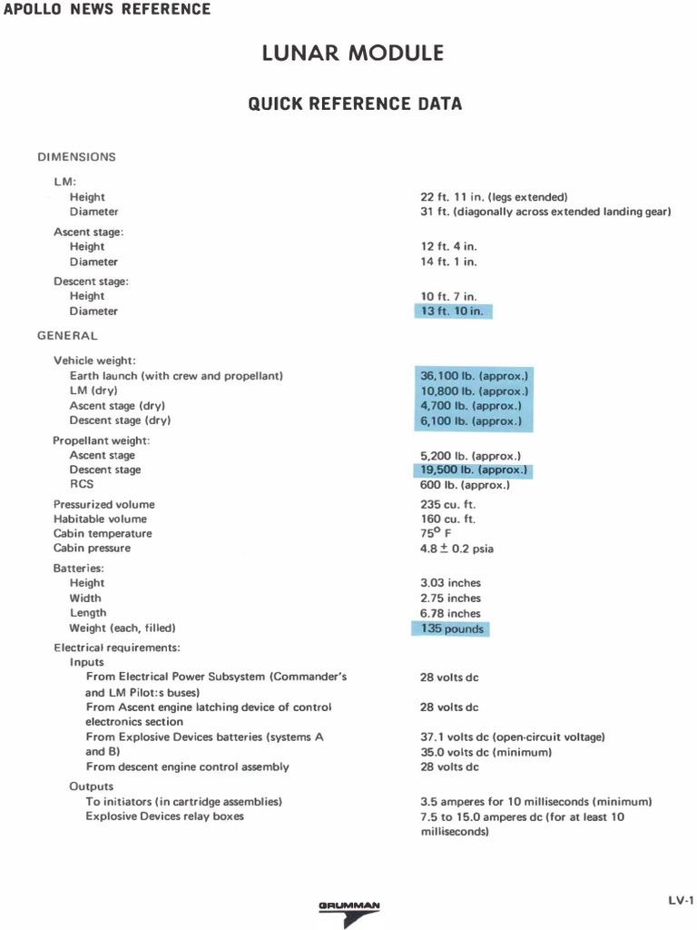 Apollo Lunar Module Technical Handbook | PDF | Apollo Lunar Module ...