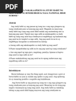 Epekto NG Pagliban Sa Klaseng Mga Kabanata 1 | PDF