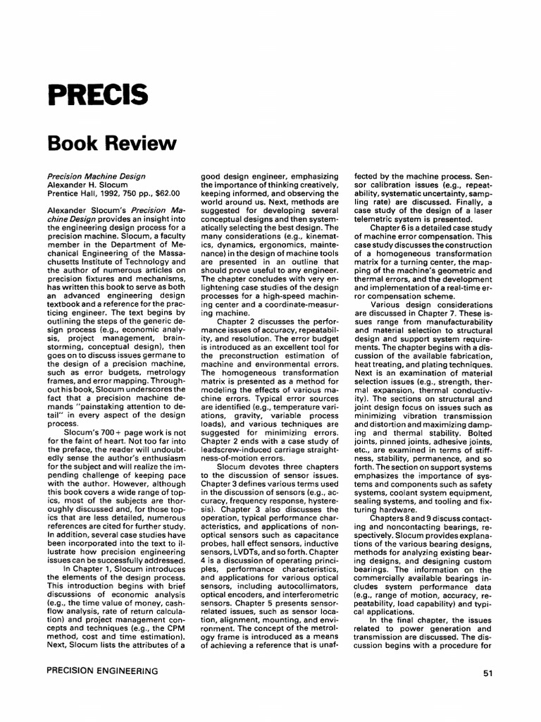Precision Machine Design PDF | PDF | Machines | Design