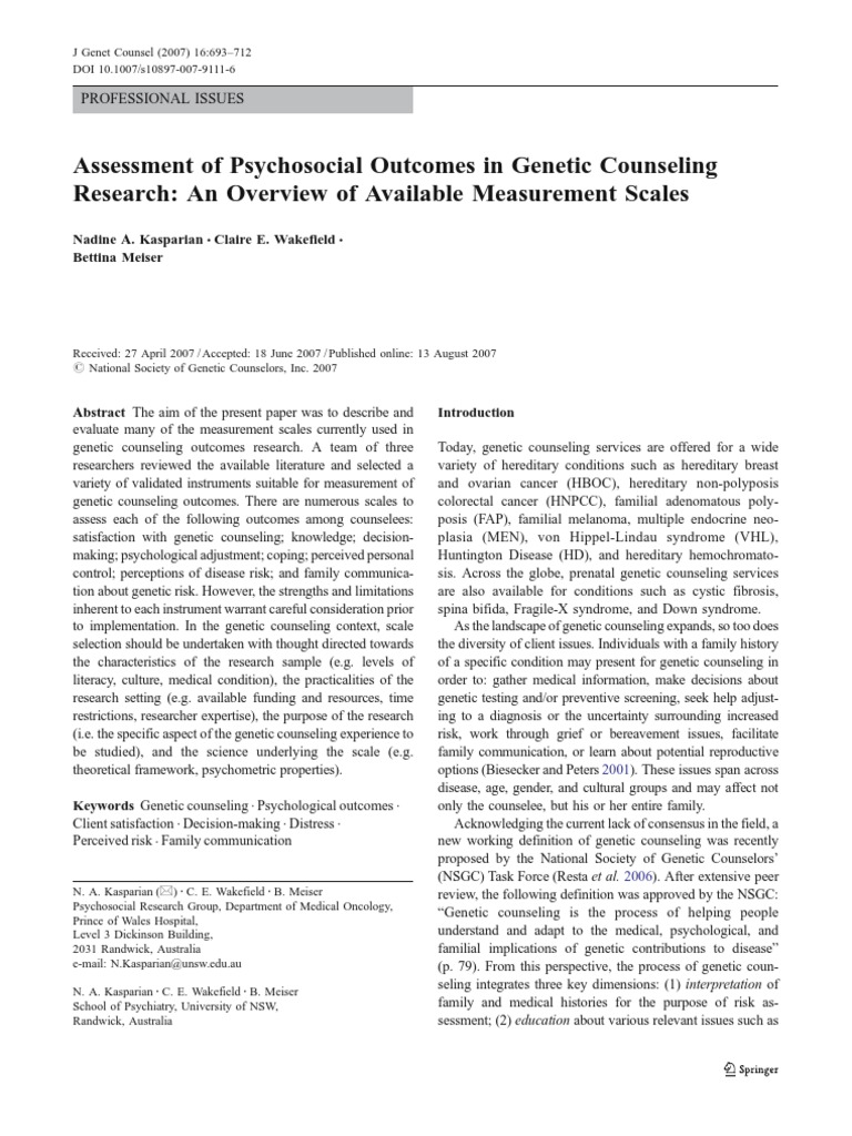 Measurement Scales-Psychosocial | PDF | Genetic Counseling | Counseling ...