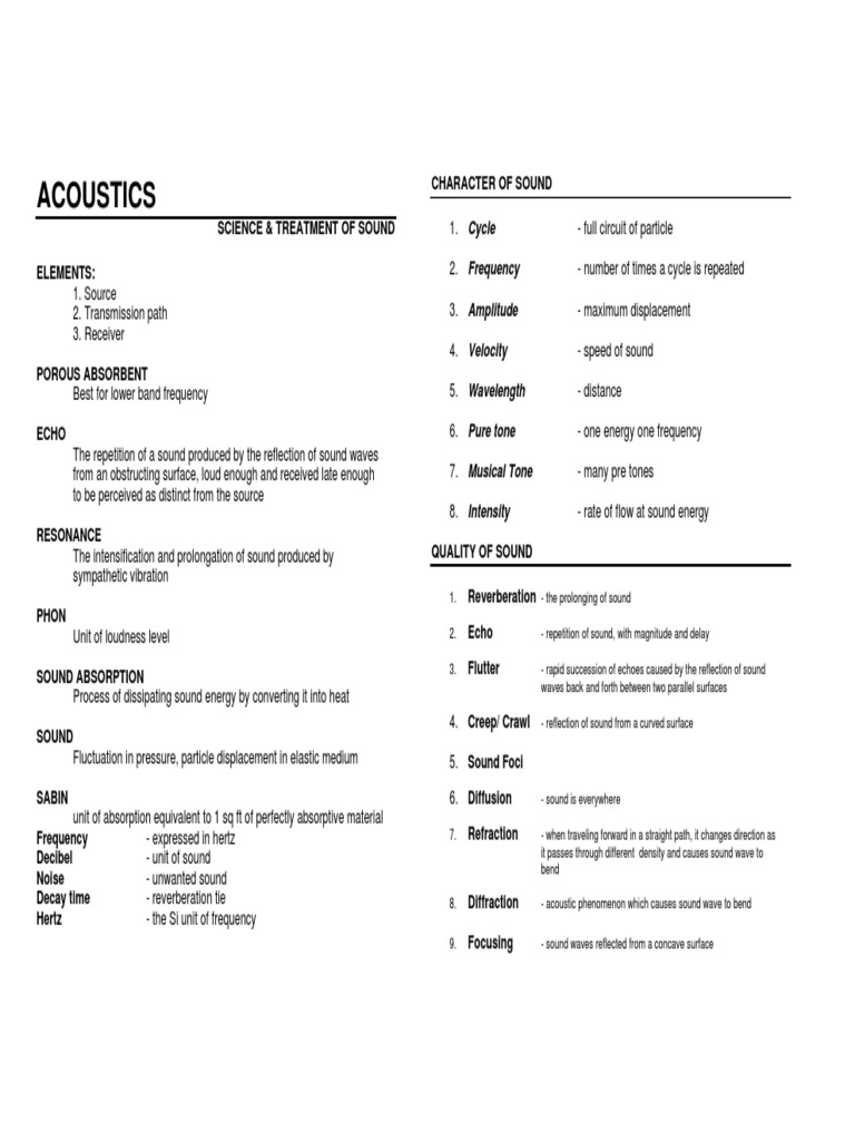 Acoustics: Character of Sound | PDF | Sound | Waves