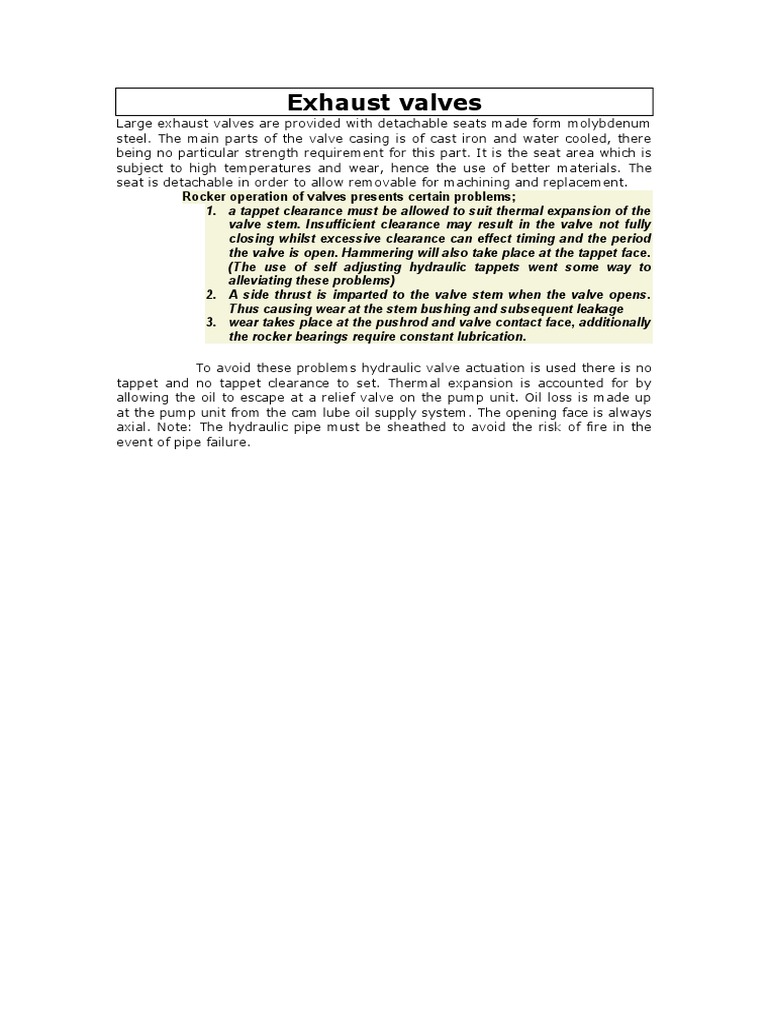 Exhaust Valves: Rocker Operation of Valves Presents Certain Problems ...