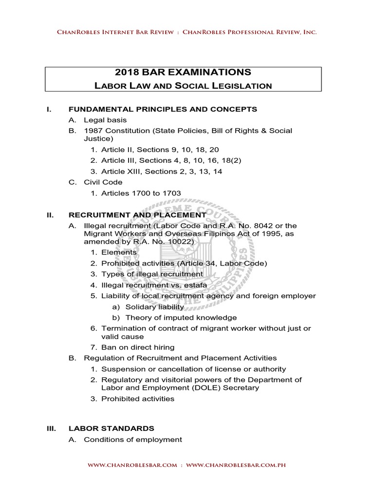 Laborlaw PDF | PDF | United States Labor Law | Employment