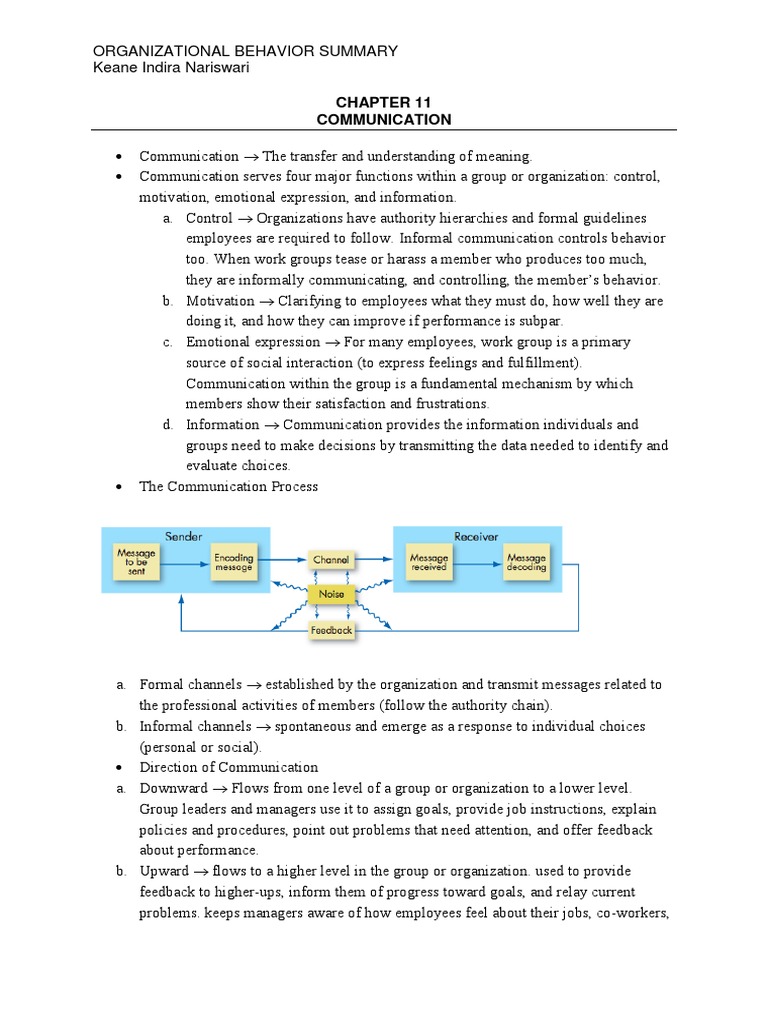 (SUMMARY) OB Chapter 11 | Download Free PDF | Communication | Information