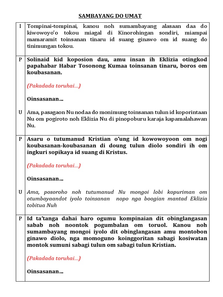 Doa Umat Minggu Biasa Ke-21 Tahun C | PDF