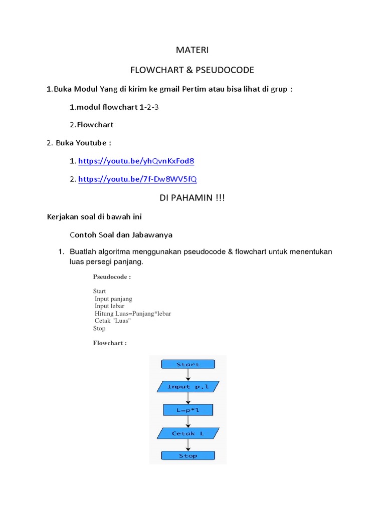 Soal Flow Chart Dan Pseudocode | PDF