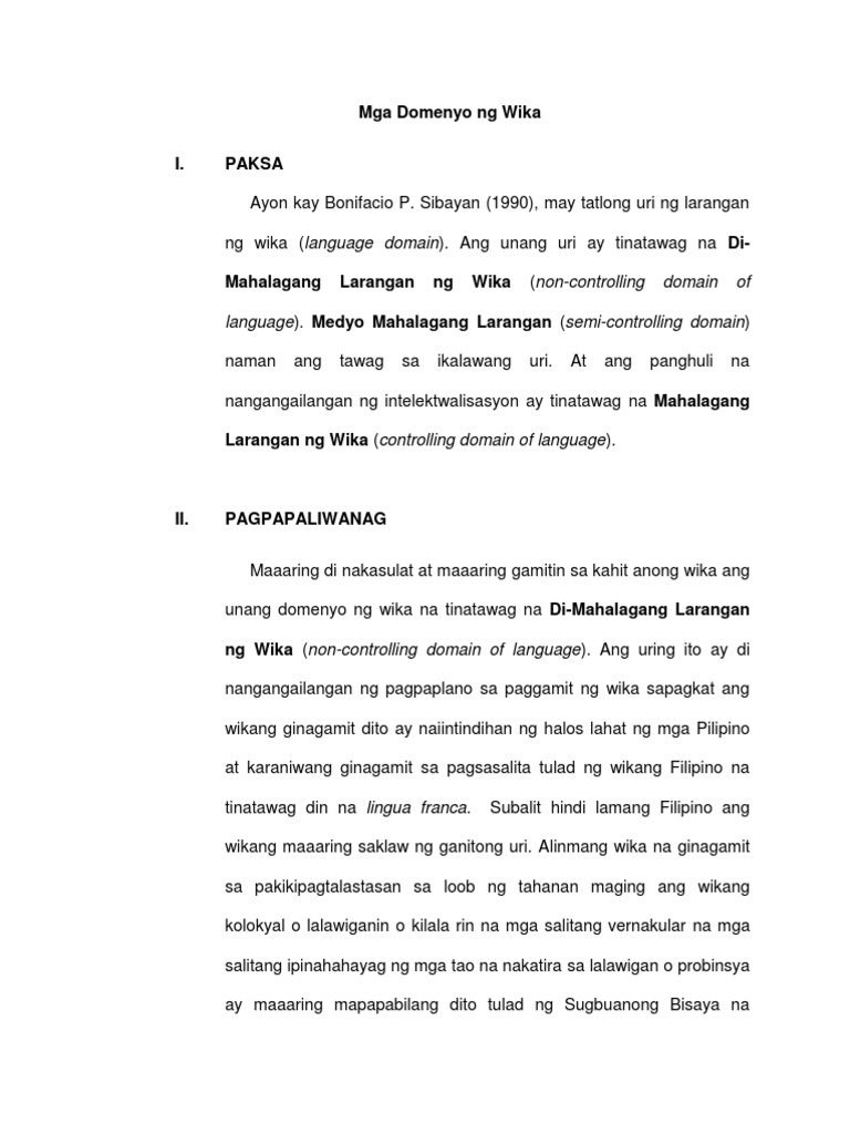 Domenyo NG Wika | PDF