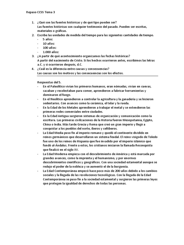 Repaso Tema 3 CCSS Soluciones PDF | PDF | revolución Francesa | Imperio español