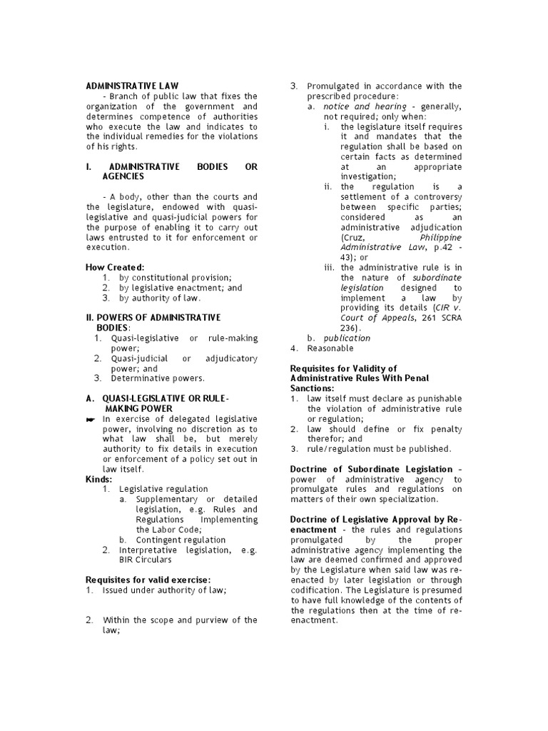 Administrative Law - Nachura | PDF | Judgment (Law) | Jurisdiction