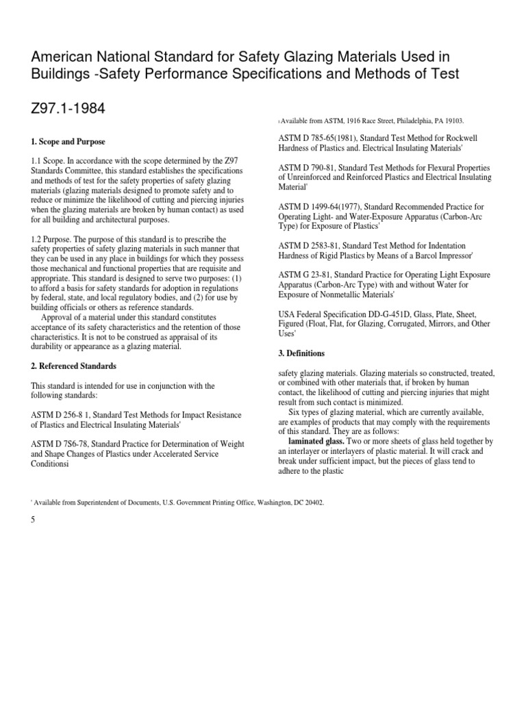 ANSI - Z97 - Safety - Glazing - Materials - Used - in - Buildings ...