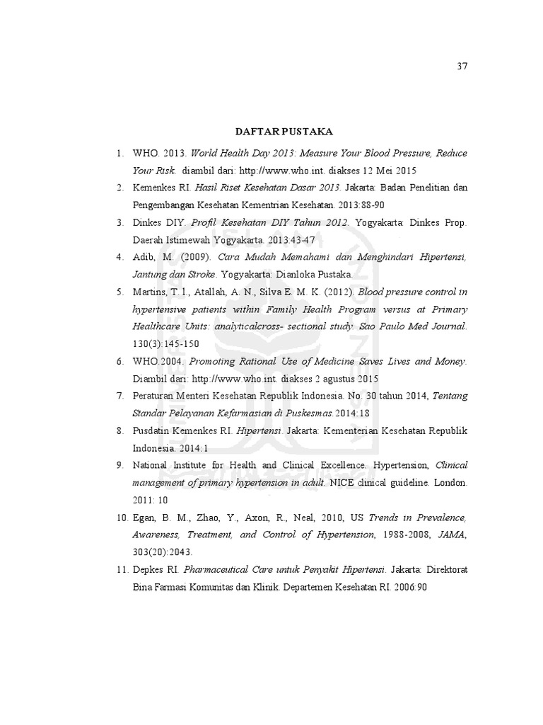 Daftar Pustaka | PDF | Hipertensi | Tekanan Darah