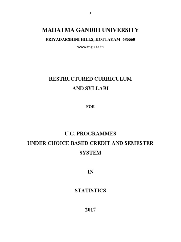Statistics Syllabus | PDF | Random Variable | Statistics