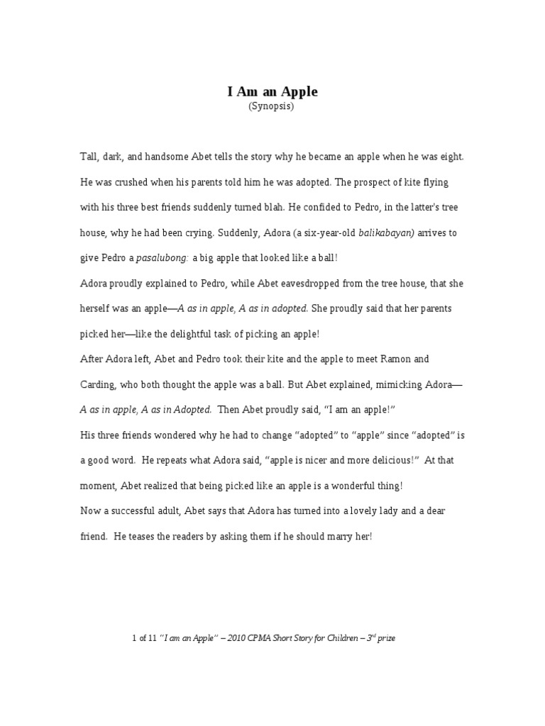 I Am An Apple by Grace Chong | PDF