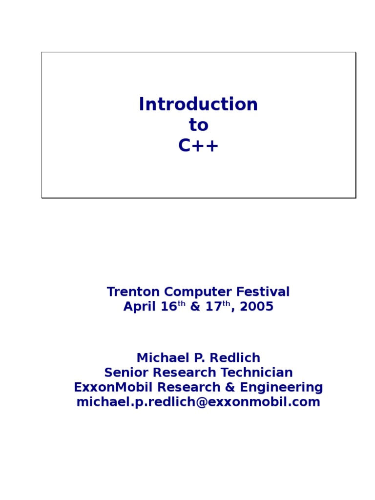 Trenton Computer Festival April 16 & 17, 2005 | PDF | C++ | Constructor ...