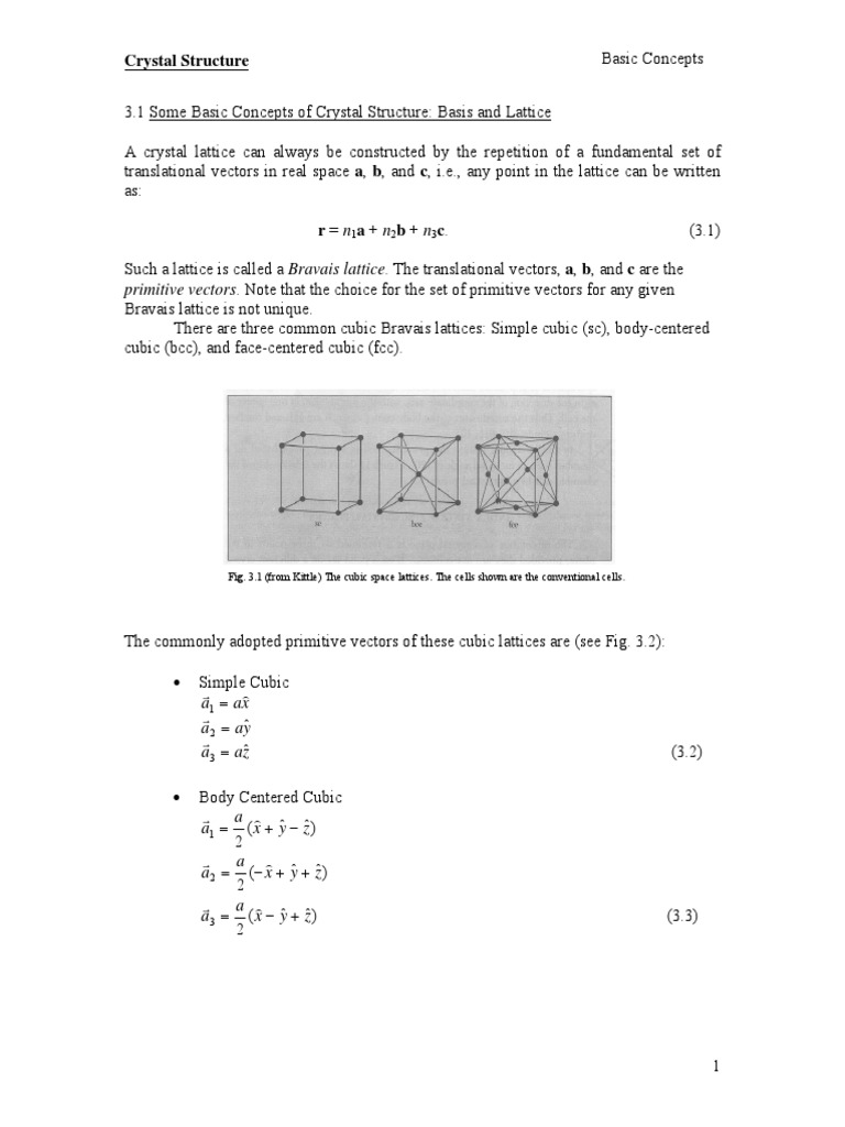 3 Notes Crystals 2013 PDF | PDF | Crystal Structure | X Ray Crystallography