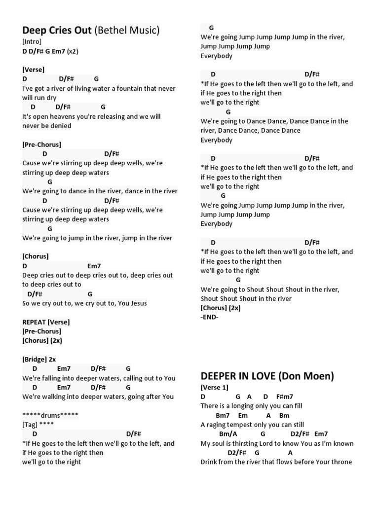 Deep Cries Out | PDF | Song Structure