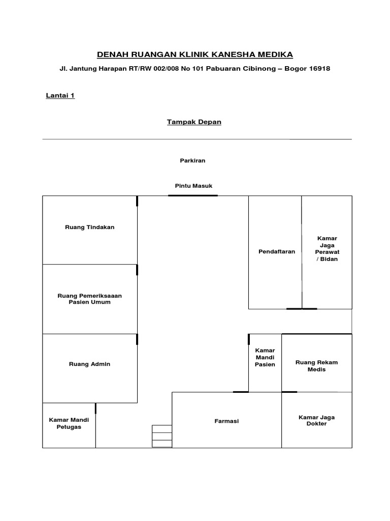 Denah Ruangan Klinik | PDF