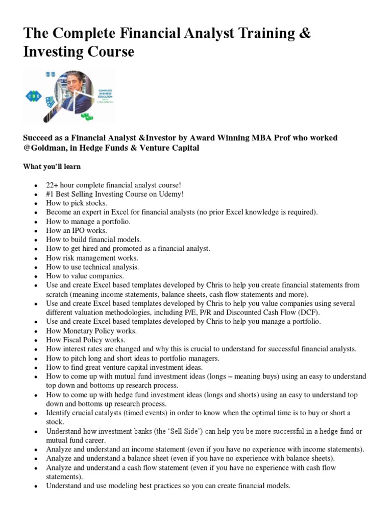 The Complete Financial Analyst Training | PDF | Discounted Cash Flow ...