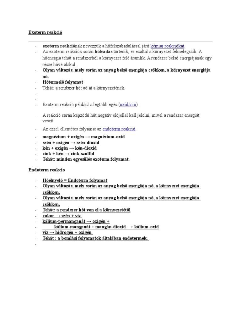Exoterm Reakció | PDF