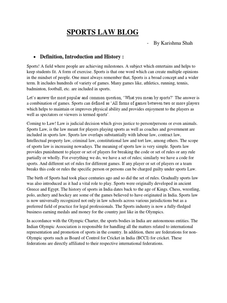 Overview of Sports Law and Its Impact | PDF | Sports | Judge