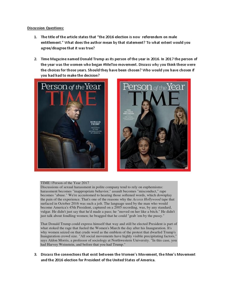 Trump and The Women's Movement - ESL Advanced Reading and Discussion ...