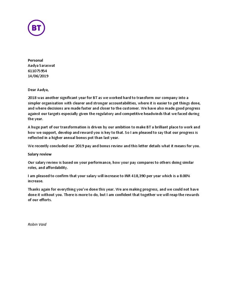 Appraisal Letter | PDF