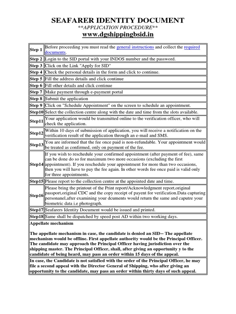 Seafarer ID Application Guide | PDF | Government | Business