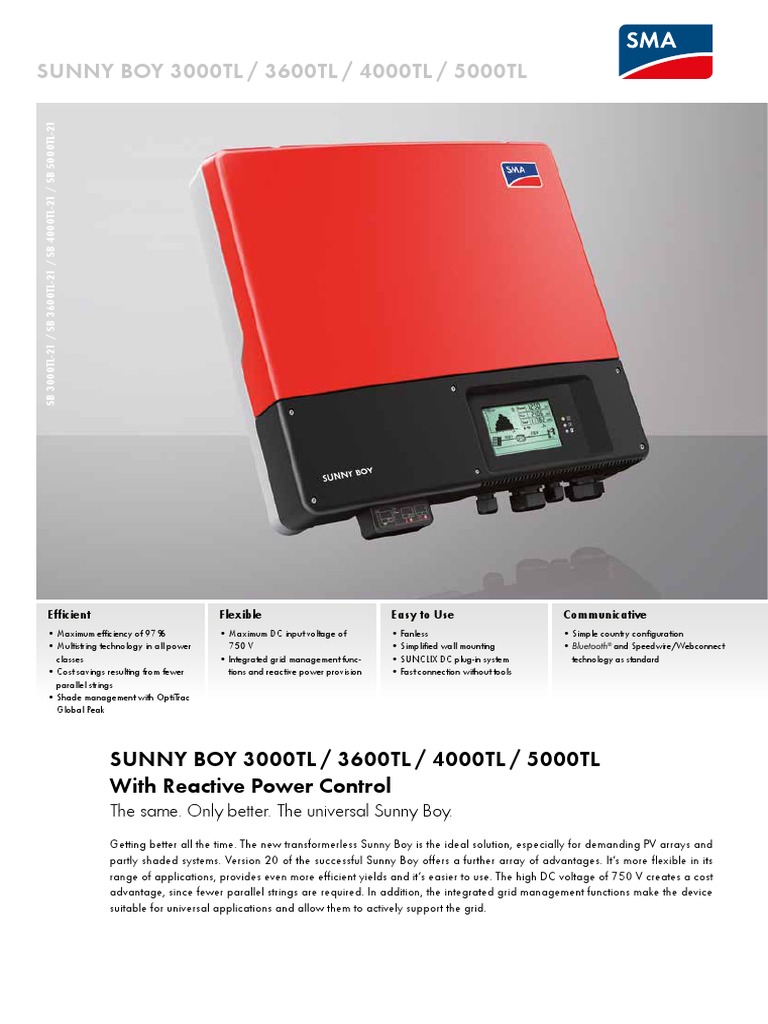 Sunny Boy 3000TL / 3600TL / 4000TL / 5000TL | PDF | Alternating Current ...
