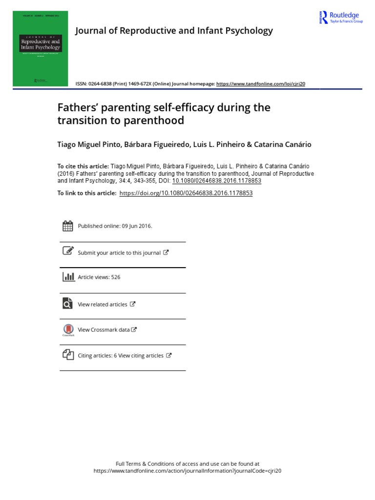 Fathers Parenting Self Efficacy During The Transition To Parenthood ...